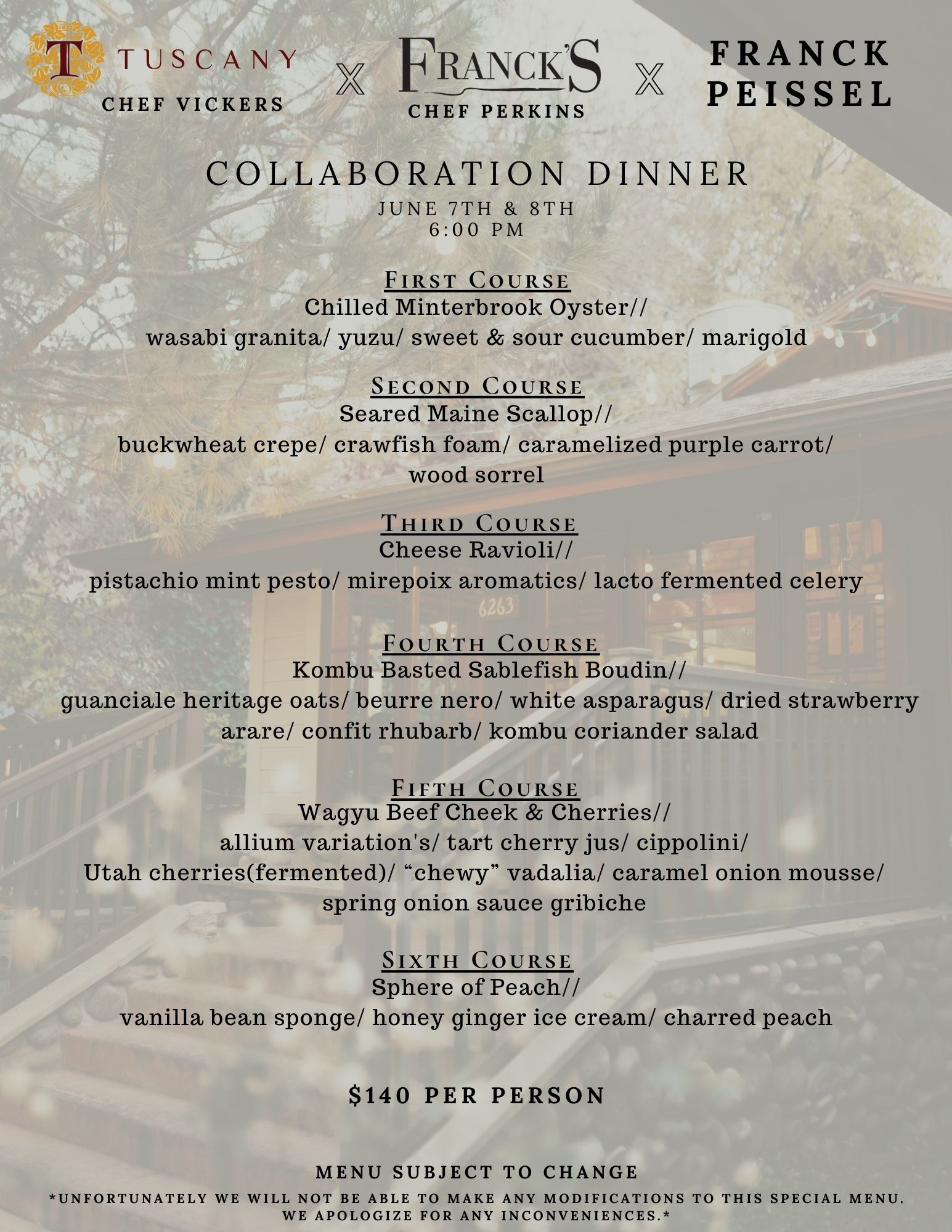 Collab Dinner & Father’s Day Menu – Francks Food